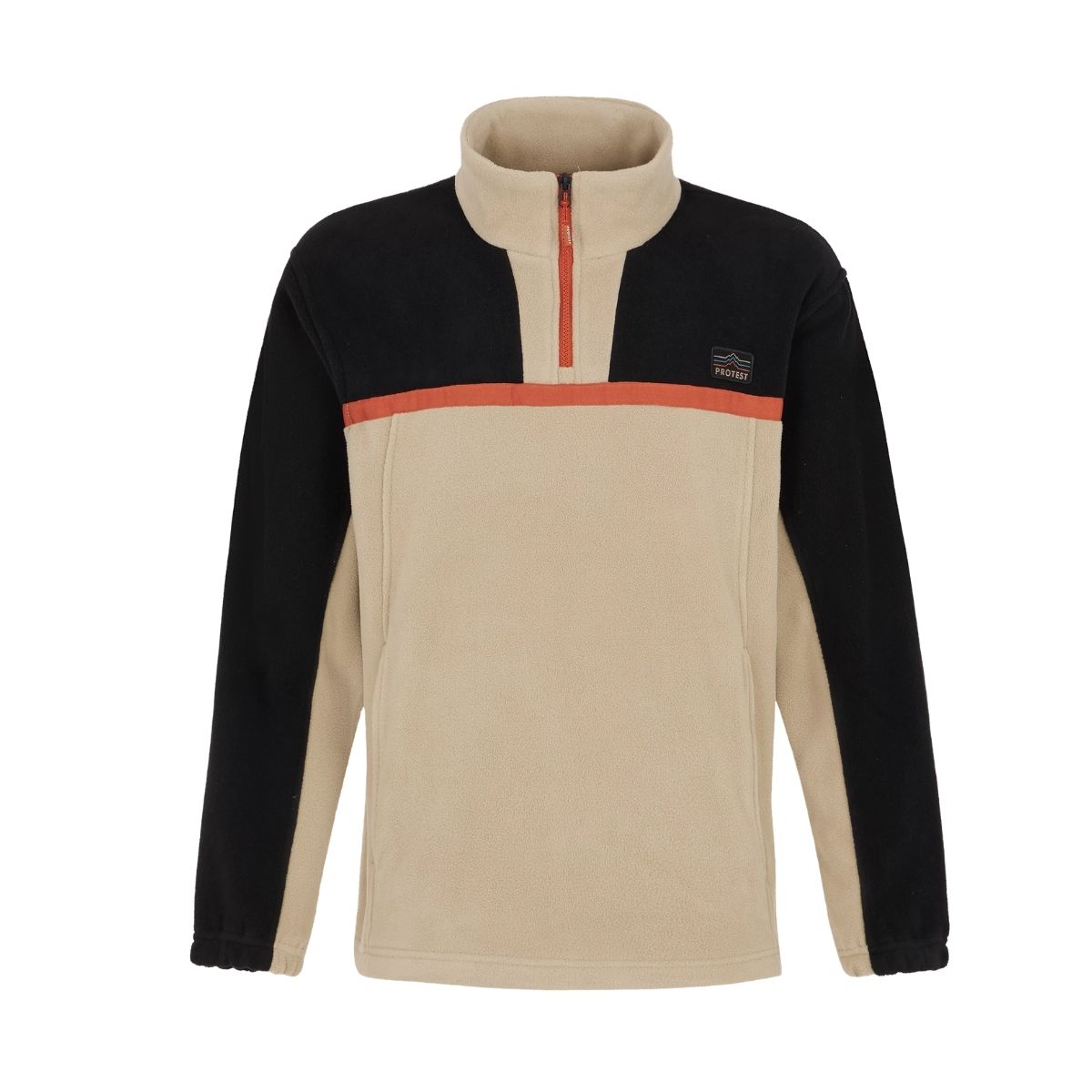 Protest Mens Prtglitne 1/4 Zip Top | 567 Bamboo Beige | S | 8719947534036